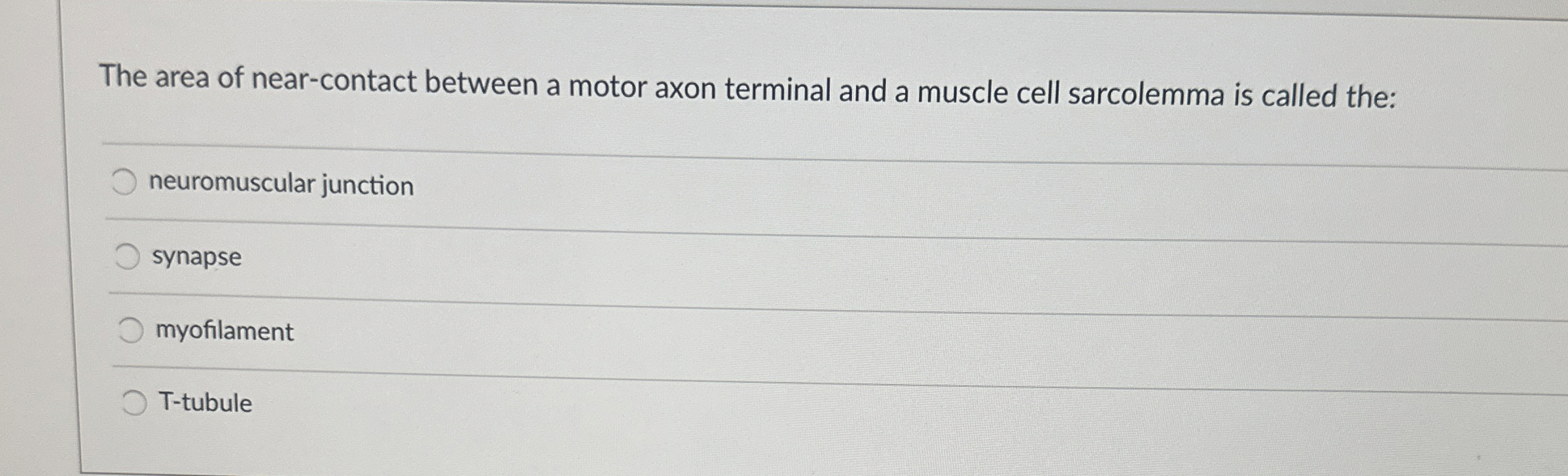 Solved The area of near-contact between a motor axon | Chegg.com