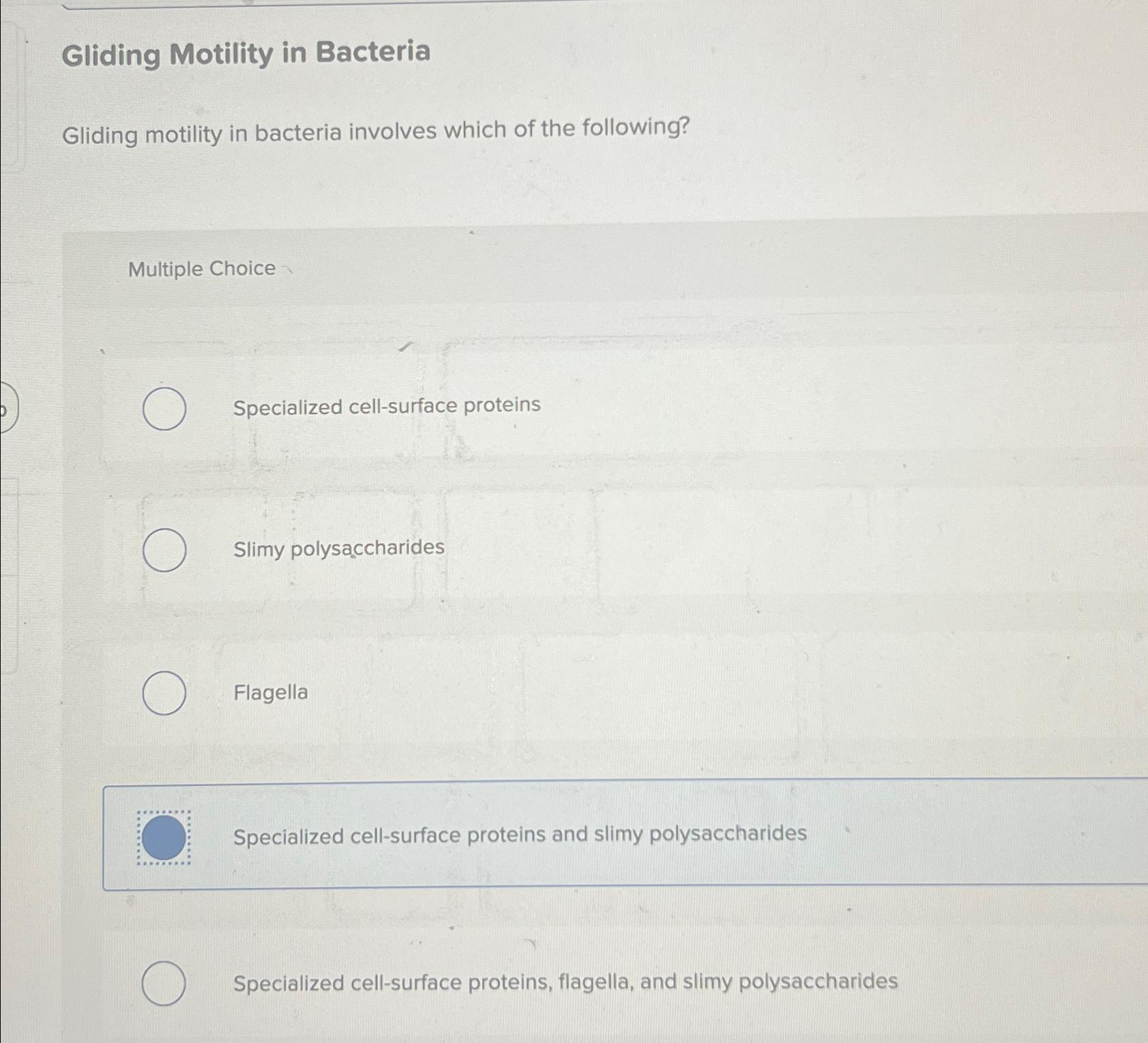 Solved Gliding Motility in BacteriaGliding motility in | Chegg.com