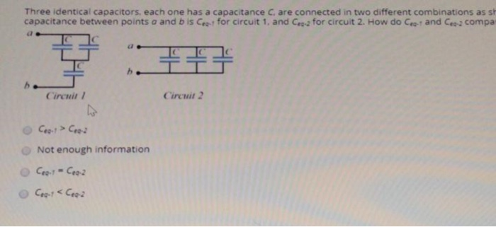 Solved Three identical capacitors, each one has a | Chegg.com
