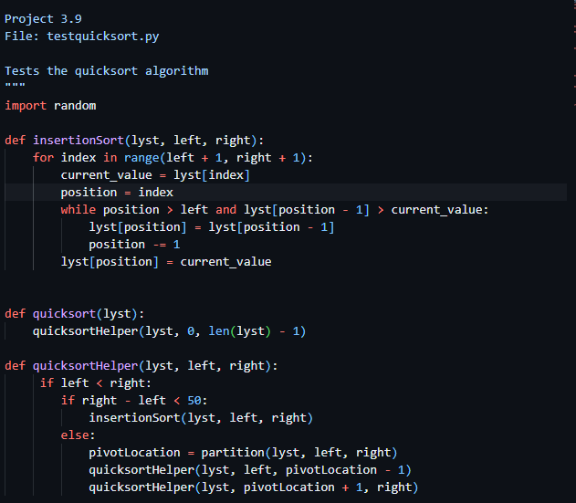 Implement the insertionSort function and modify the | Chegg.com
