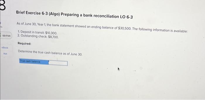 Solved Brief Exercise 6-3 (Algo) Preparing a bank | Chegg.com Solved Brief Exercise 6-3 (Algo) Preparing a bank | Chegg.com