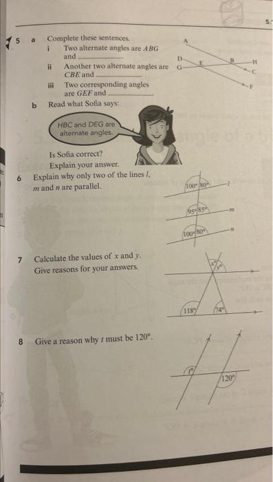 Solved 1 Explain why vertically opposite angles are equal. 2 | Chegg.com