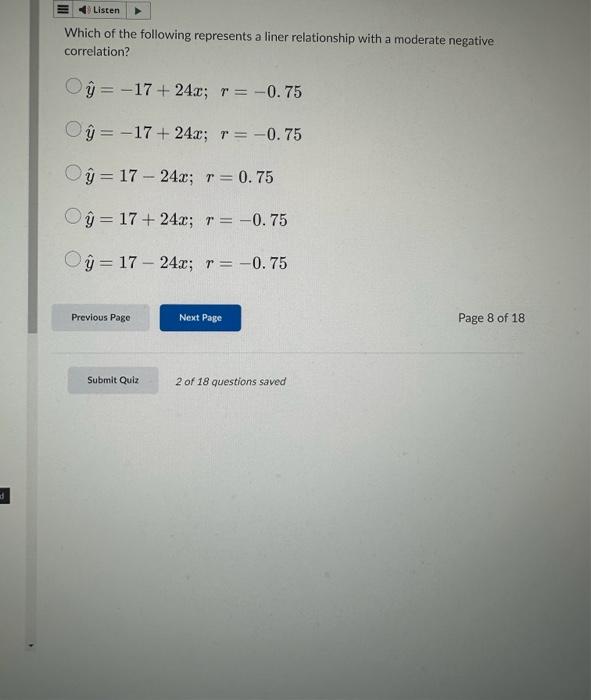 Solved Which of the following represents a liner | Chegg.com