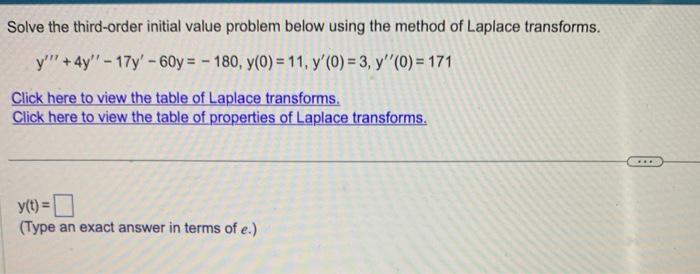 Solved Solve the third-order initial value problem below | Chegg.com