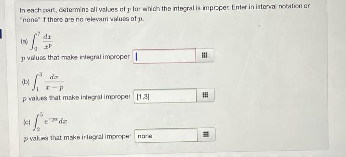 Solved In each part, determine all values of p for which the | Chegg.com