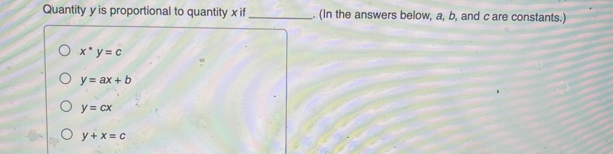 Solved Quantity y ﻿is proportional to quantity x ﻿if | Chegg.com