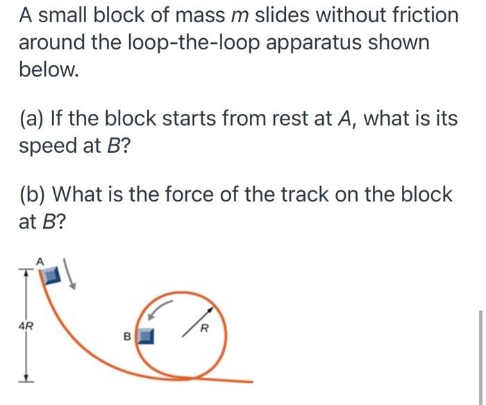 [solved] A Small Block Of Mass M Slides Without Friction A