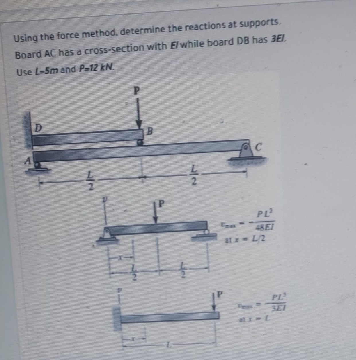 Using the force method, determine the reactions at | Chegg.com