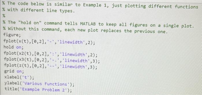 Solved Differential Equations in MATLABHave Example Code to | Chegg.com