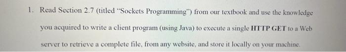 Solved Read Section 2.7 (titled "Sockets Programming") from | Chegg.com