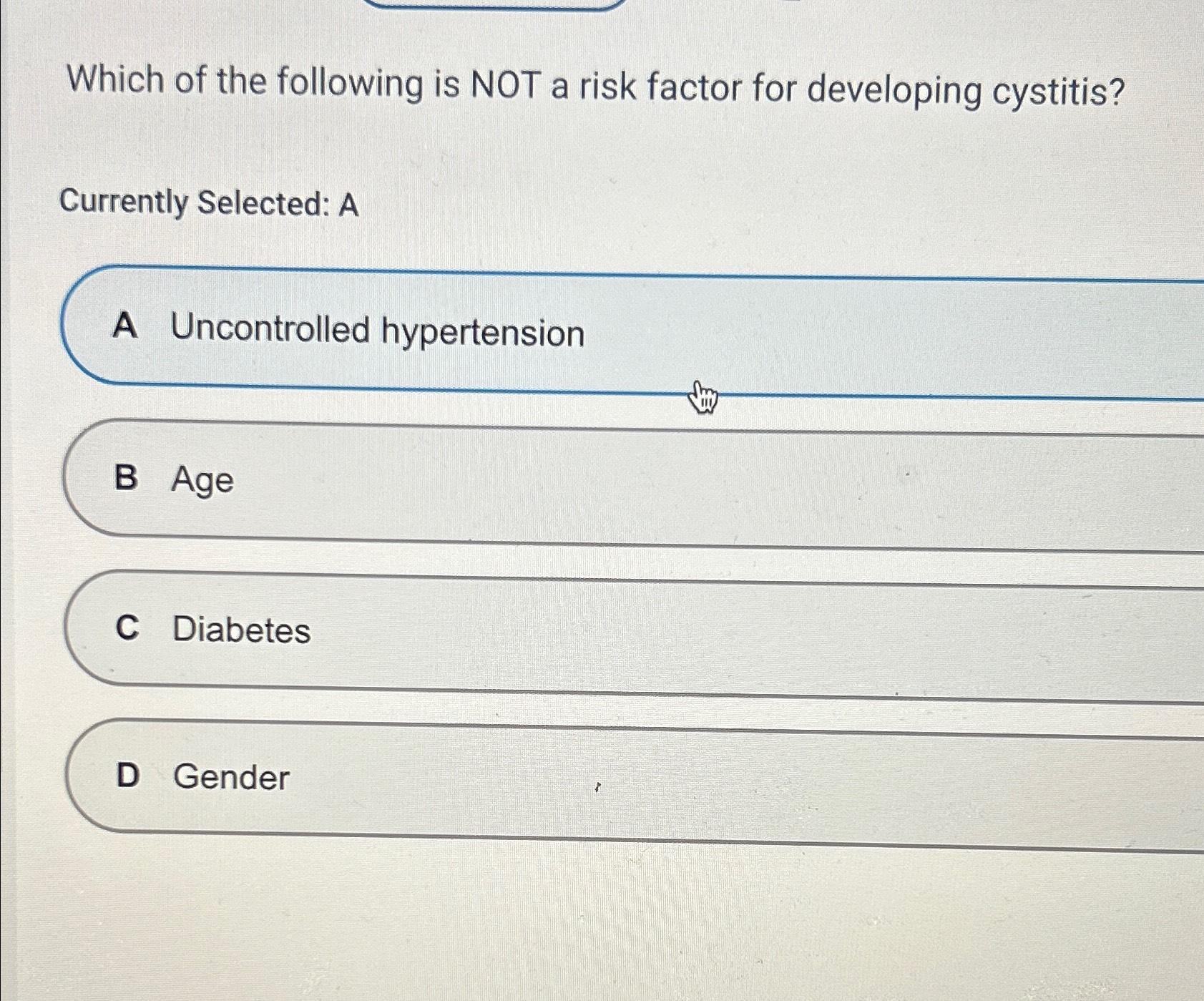 Which of the following is NOT a risk factor for | Chegg.com