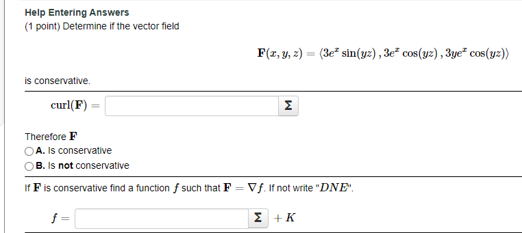 Solved Help Entering Answers(1 ﻿point) ﻿Determine if the | Chegg.com