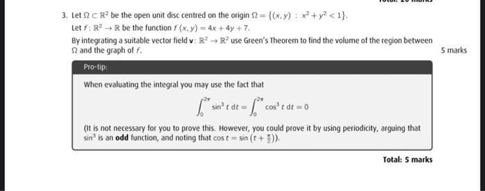 3. Let Ω⊂R2 be the open unit disc centred on the | Chegg.com