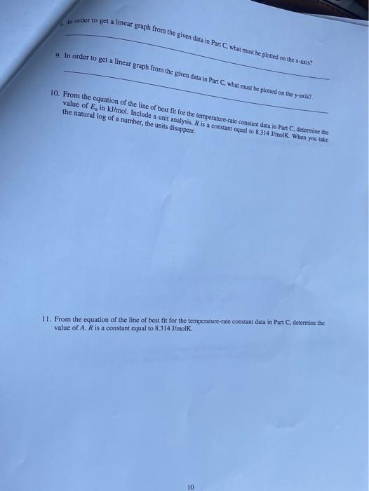 QUESTIONS 1. From the temperature-pressure data | Chegg.com
