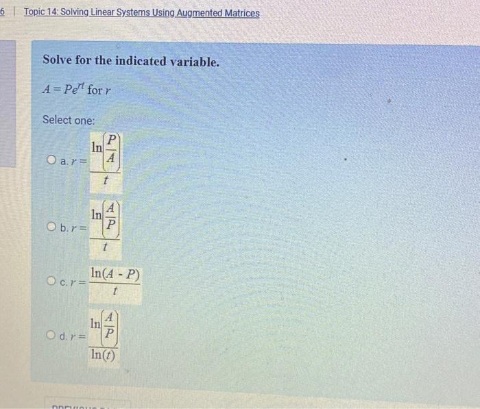 Solved 6 | Topic 14: Solving Linear Systems Using Augmented | Chegg.com
