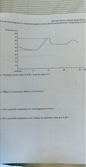 Solved use the following time vs temperature graph to answer | Chegg.com