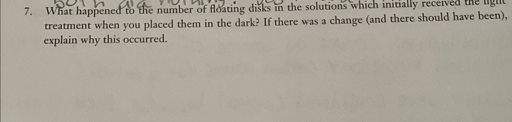 Solved What happened to the number of floating disks in the | Chegg.com