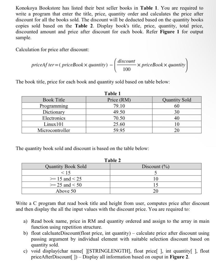 Solved Konokoya Bookstore has listed their best seller books | Chegg.com