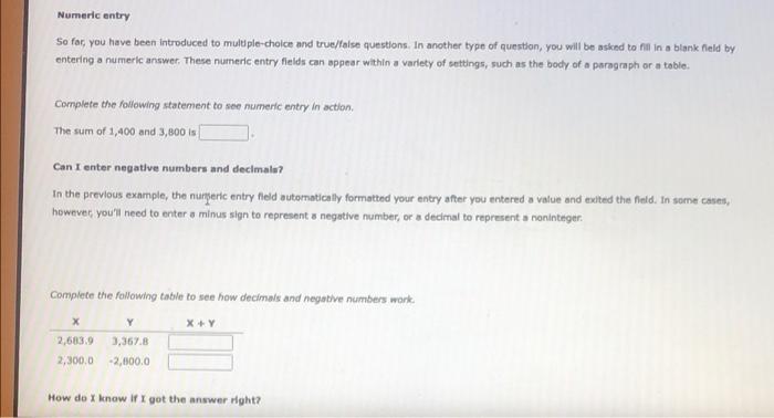 Solved Numeric entry So far, you have been introduced to | Chegg.com