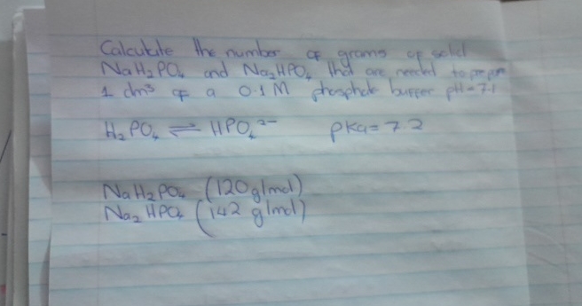 Solved Calcutate the numbor of grams of seld NaH2PO4 ﻿and | Chegg.com
