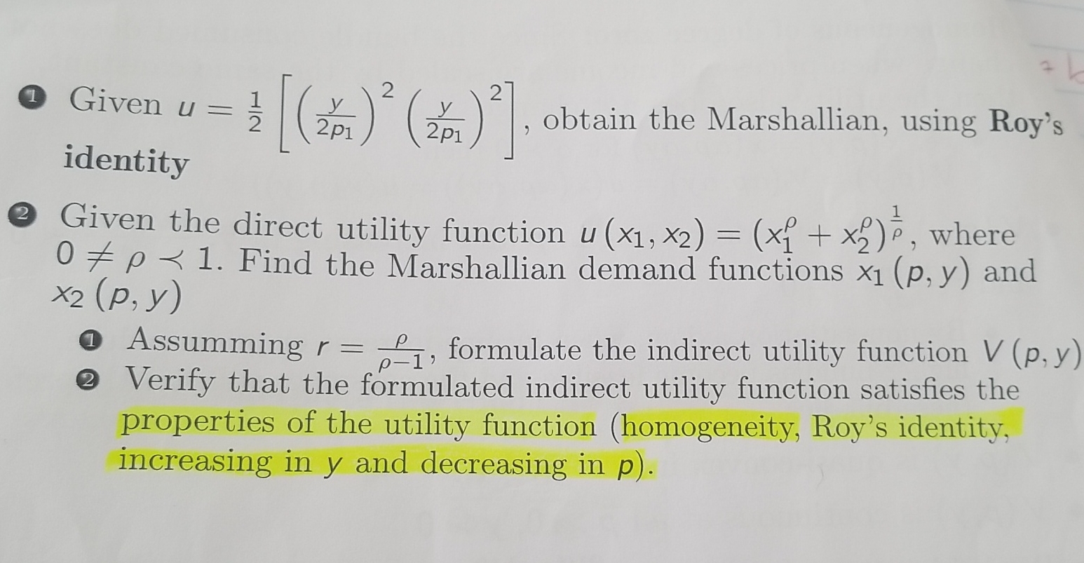 Solved (1) ﻿Given u=12[(y2p1)2(y2p1)2], ﻿obtain the | Chegg.com