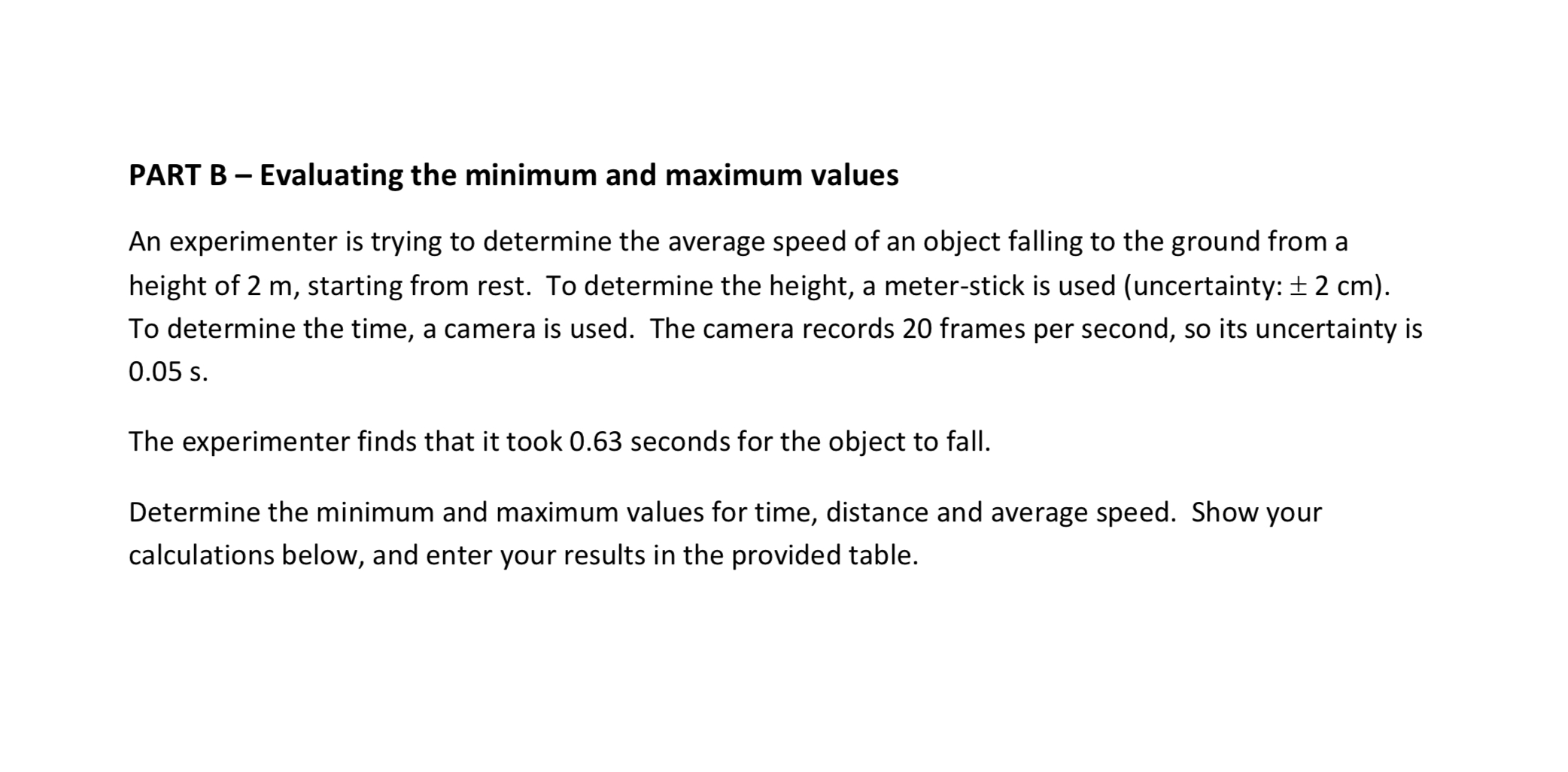 Solved PART B - ﻿Evaluating the minimum and maximum valuesAn | Chegg.com