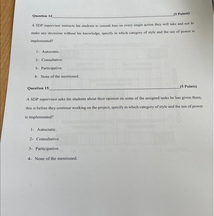 Solved Question 16 (5 Points) The students of a SDP get | Chegg.com