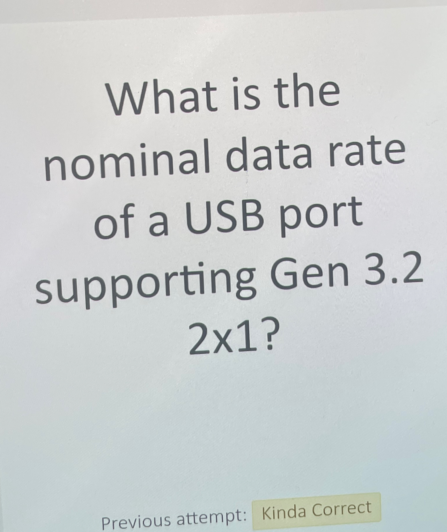 Solved What is the nominal data rate of a USB port | Chegg.com