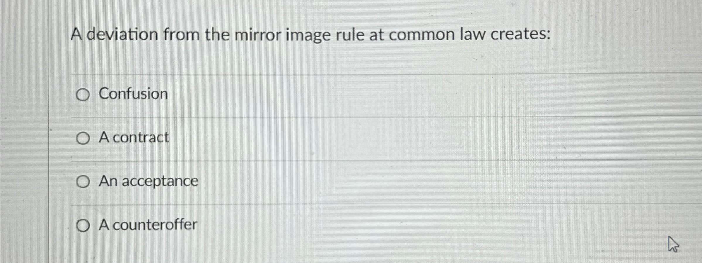 Solved A deviation from the mirror image rule at common law | Chegg.com