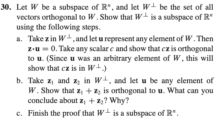 Solved Let W be a subspace of Rn, and let be the set of | Chegg.com Solved Let W be a subspace of Rn, and let be the set of | Chegg.com