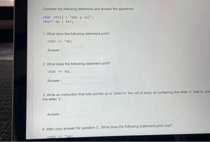 Solved Consider the following definitions and answer the | Chegg.com