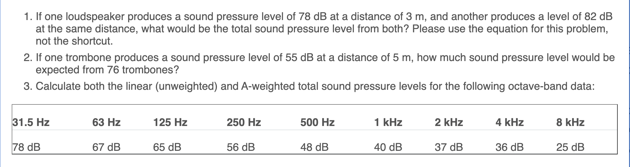 Solved If one loudspeaker produces a sound pressure level of | Chegg.com