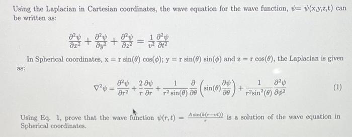 Solved Using The Laplacian In Cartesian Coordinates The