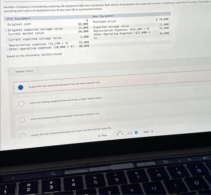 Solved Hamilton Company is considering replacing old | Chegg.com