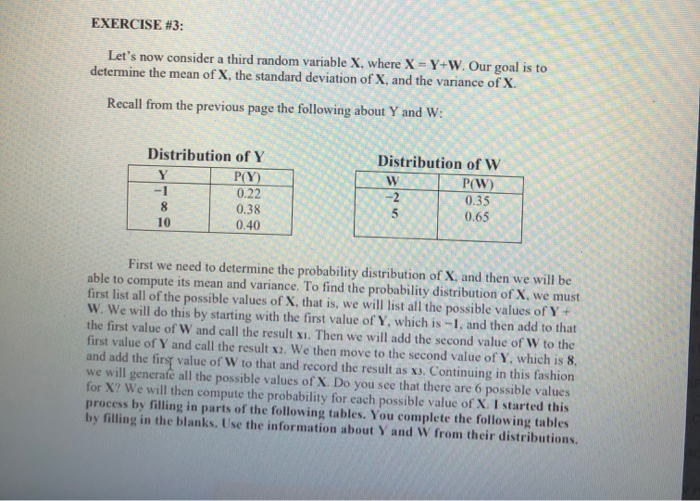 Solved EXERCISE #3: Let's now consider a third random | Chegg.com