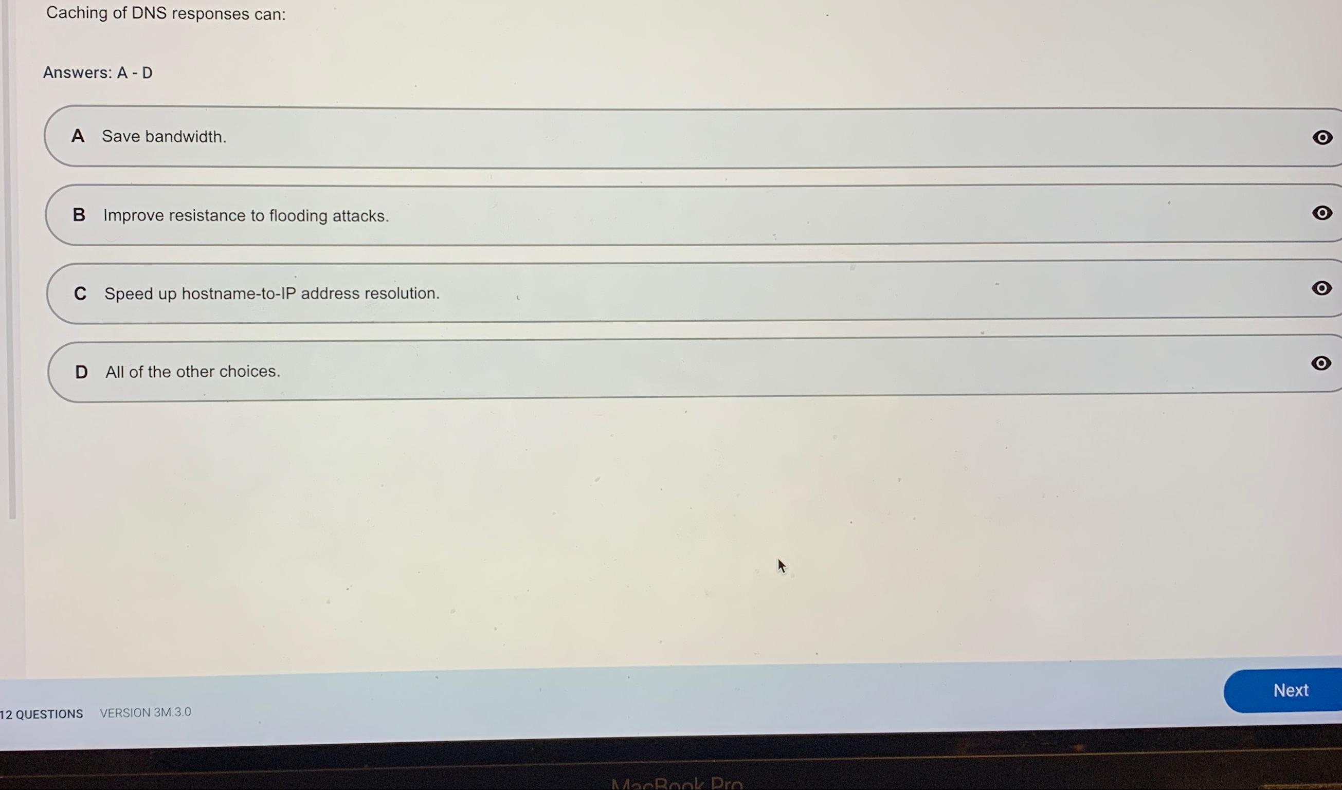 Solved Caching of DNS responses can:Answers: A - ﻿DA Save | Chegg.com