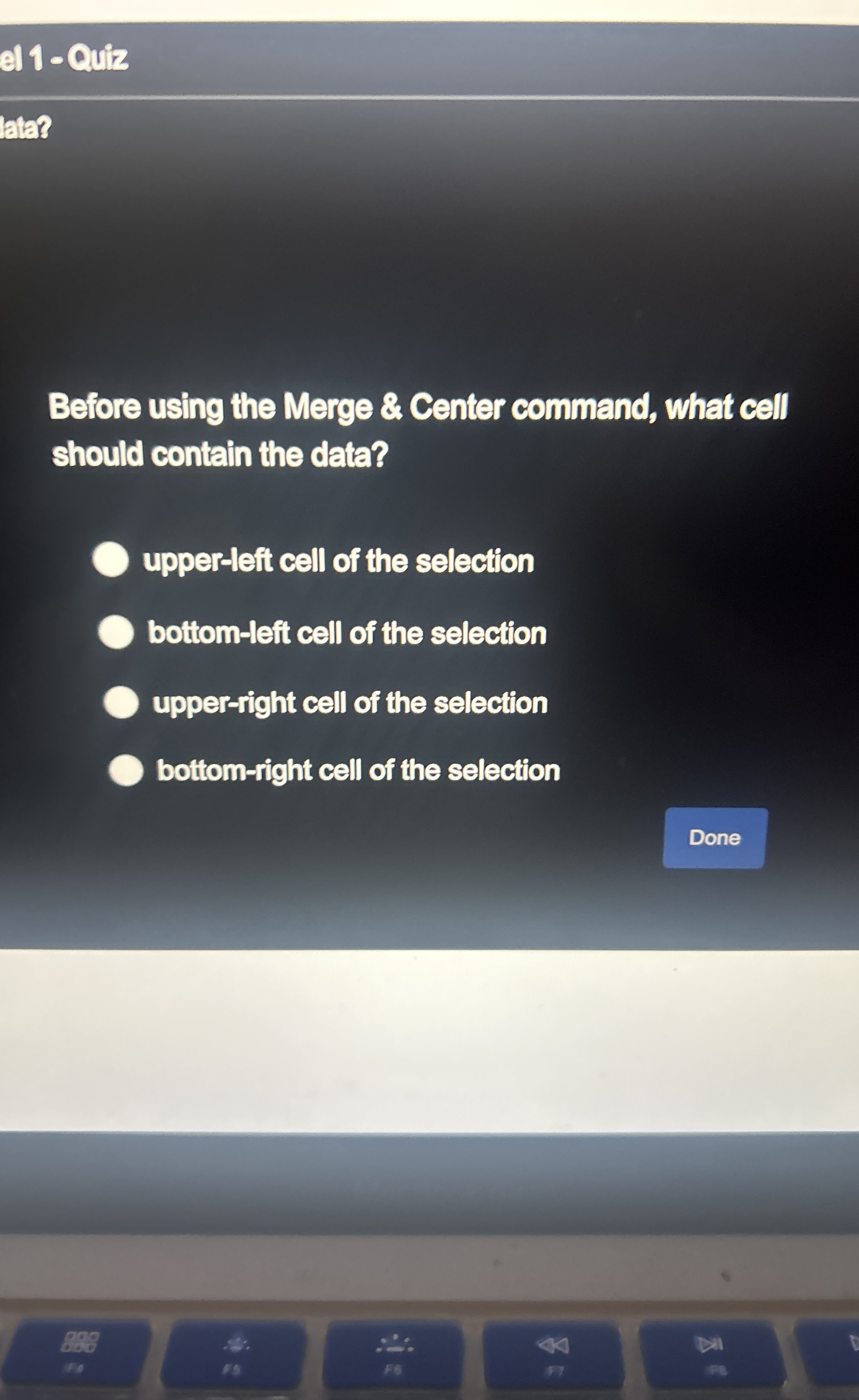 Solved al 1 - ﻿Quirlata?Before using the Merge & Center | Chegg.com