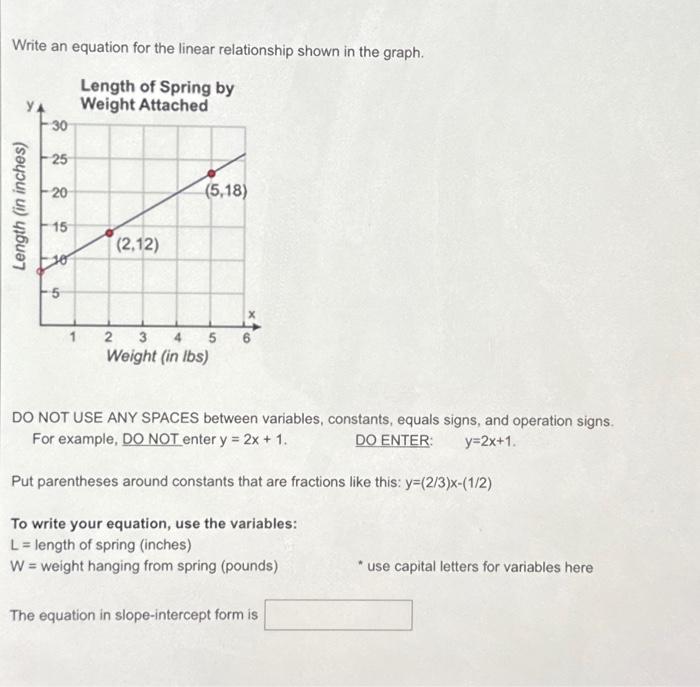 Solved Write an equation for the linear relationship shown | Chegg.com