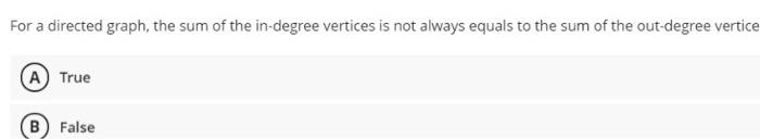 Solved For a directed graph, the sum of the in-degree | Chegg.com