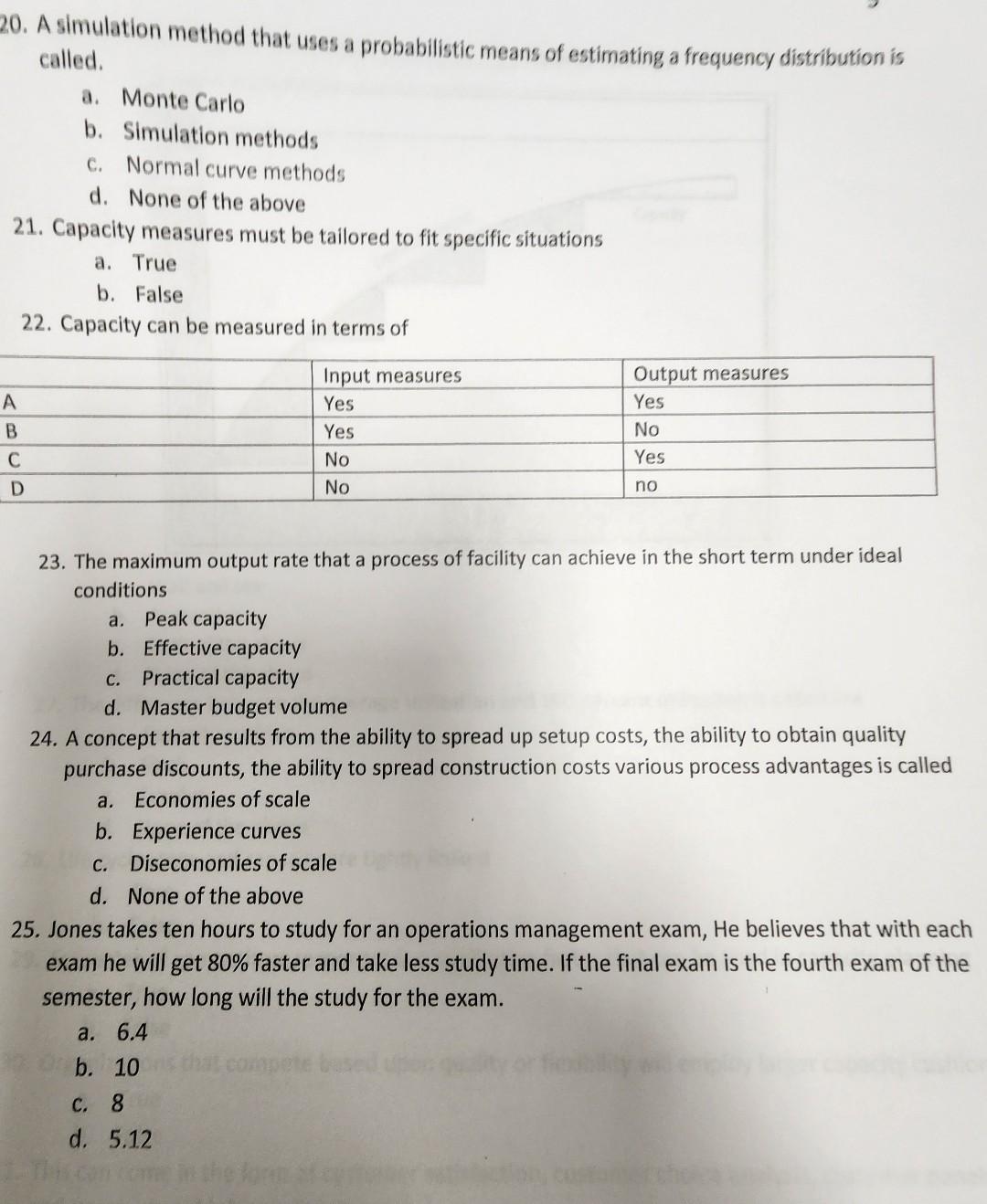 Solved 20. A simulation method that uses a probabilistic | Chegg.com