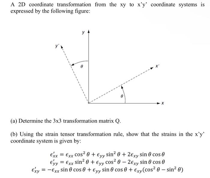 Solved A 2D coordinate transformation from the xy to x′y′ | Chegg.com