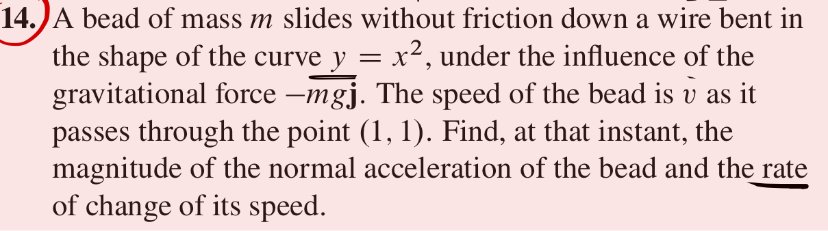Solved 14.) ﻿A bead of mass m ﻿slides without friction down | Chegg.com