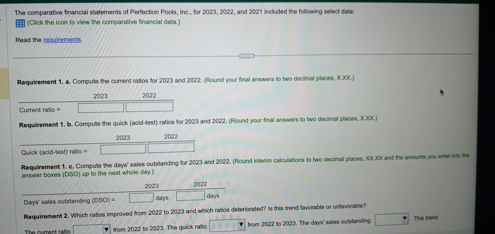 Solved The comparative financial statements of Perfection | Chegg.com