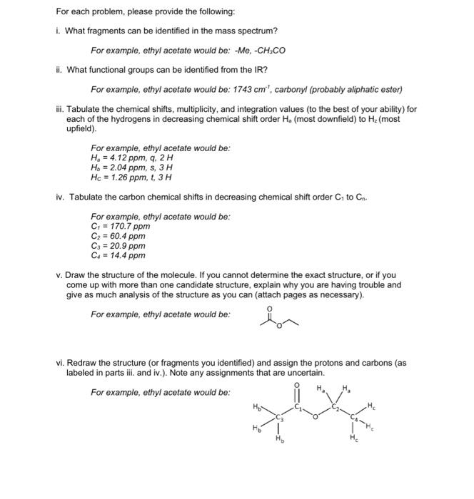 Solved iii. Tabulate the chemical shifts, multiplicity, and | Chegg.com