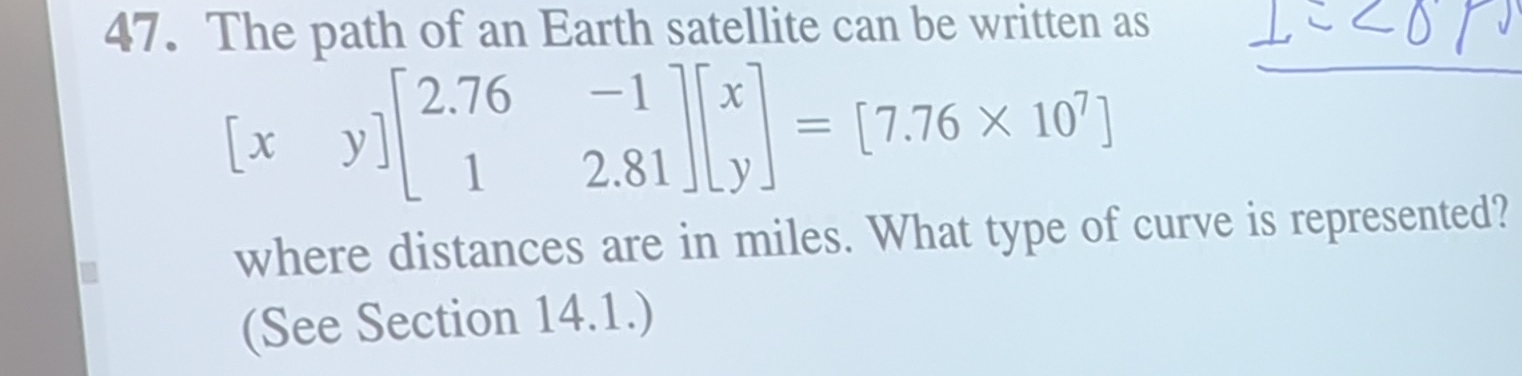 Solved The path of an Earth satellite can be written as | Chegg.com