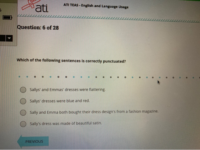 Solved: ATI TEAS - English And Language Usage Ati. Questio... | Chegg.com Solved: ATI TEAS - English And Language Usage Ati. Questio... | Chegg.com