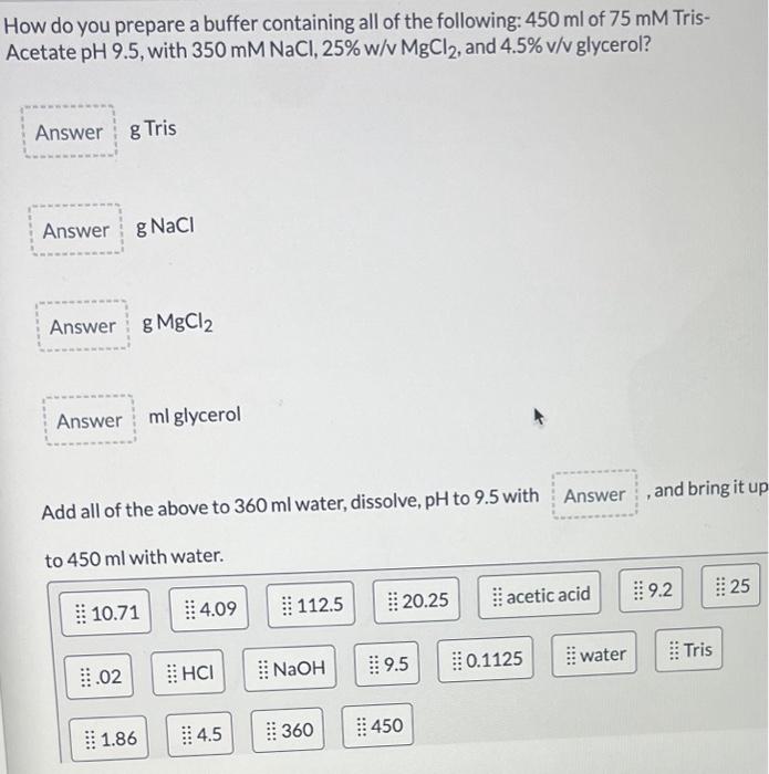 Solved How do you prepare a buffer containing all of the | Chegg.com
