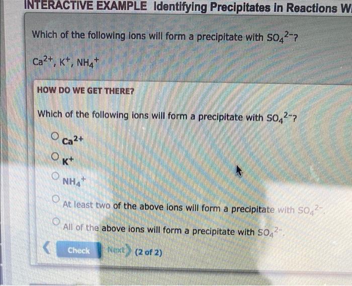 Solved INTERACTIVE EXAMPLE Identifying Precipitates in | Chegg.com