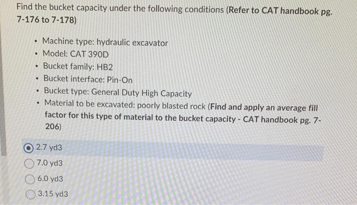 Solved Find the bucket capacity under the following | Chegg.com