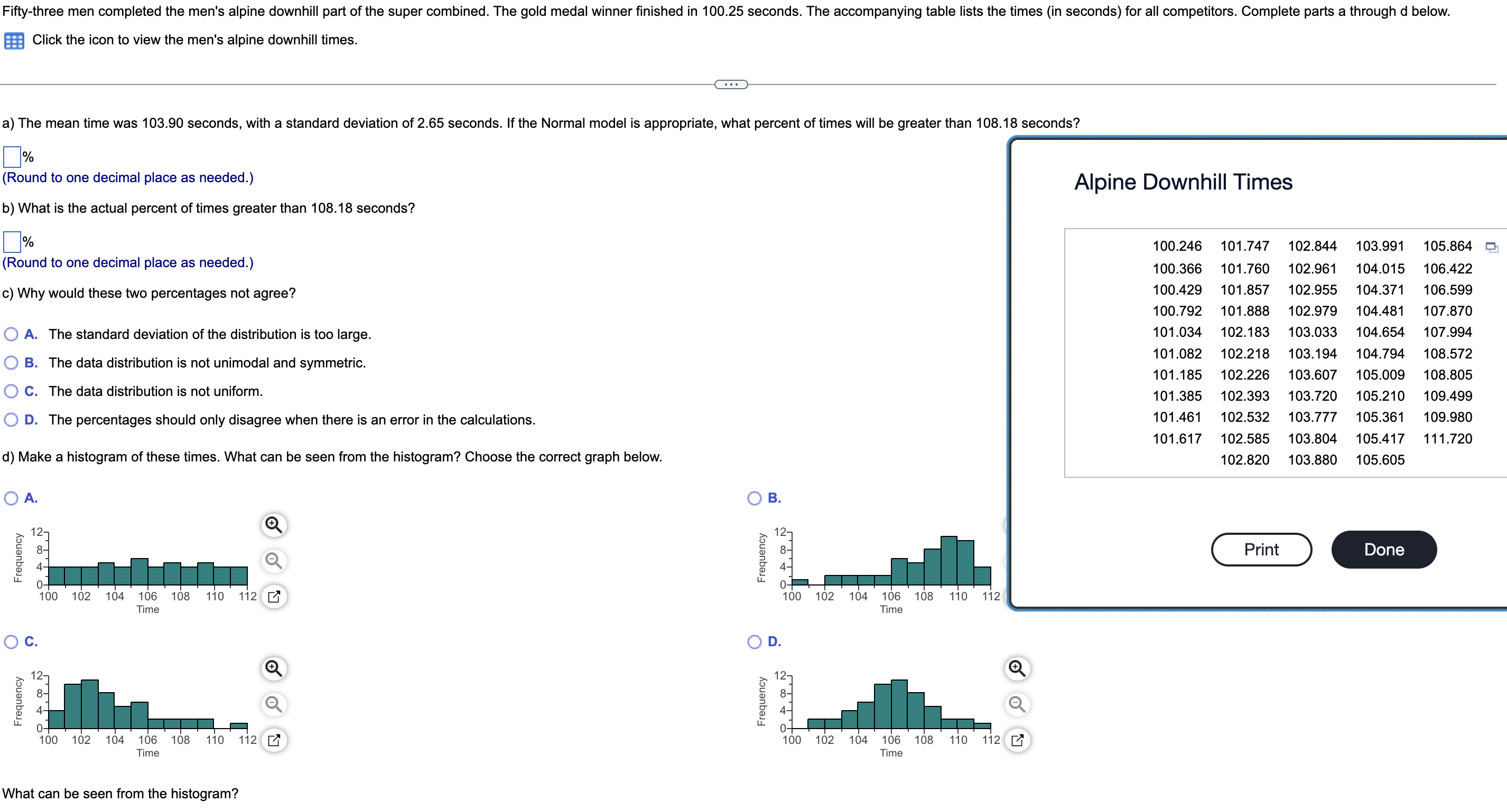 Solved Click the icon to view the men's alpine downhill | Chegg.com